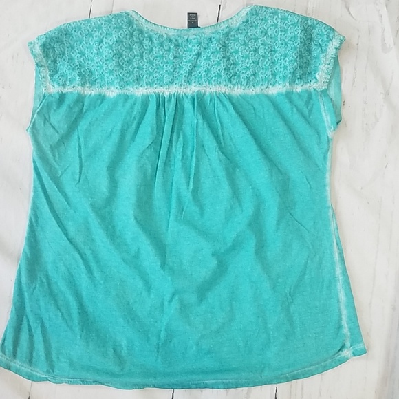 Style & Co. | Tops | Turquoise Top Weyelet Detail | Poshmark